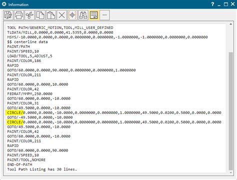 Circle Records Are Not Output When Posting A Generic Motion Operation