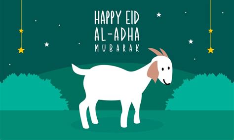 Happy Eid Al Adha Mubarak Cute Background Vector Image