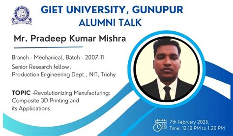 Alumni Talk By Mr Pradeep Kumar Mishra Giet University Odisha
