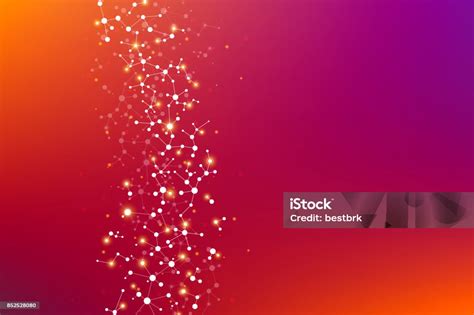 분자 구조 Dna와 신경 점 유전과 화학 화합물 일러스트 레이 션과 연결 된 라인 Dna에 대한 스톡 벡터 아트 및 기타 이미지