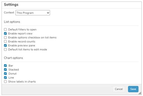 Lists Views Template Settings Shibumi Help