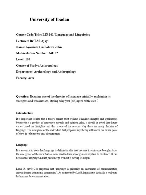 Lin 101 Assignment Gesture Theory Analysis Pdf Theory Linguistics