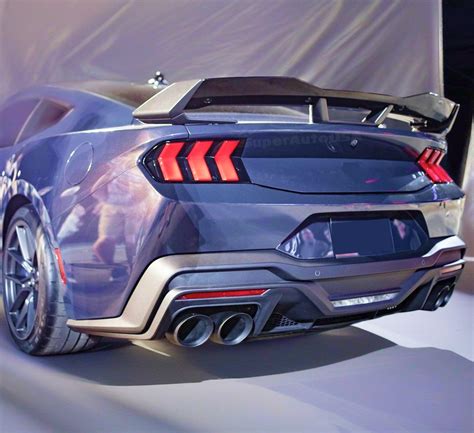 Gloss Black Rear Spoiler W Gurney Flap Fit 2024 2025 Up Ford Mustang