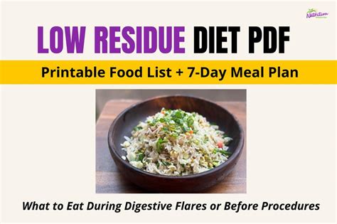 Low Fiber Food List Printable Pdf What To Eat When Digestion Needs A