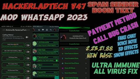Hackerladtech V47mod Whatsapp 2023power Immuneantiviruspayment Methodcall Bugbotsp4m