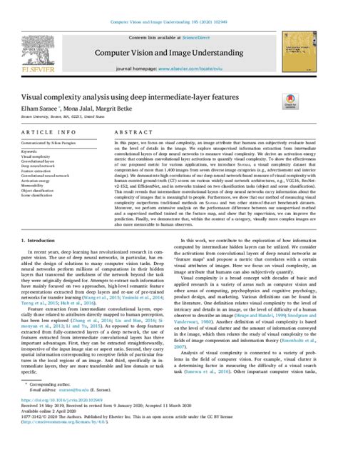 fillable online visual complexity analysis using deep intermediate