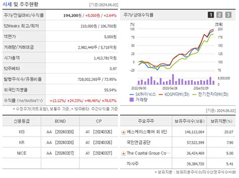 반도체 대장주 Sk하이닉스 주가 전망 목표주가 알뜰살뜰지니
