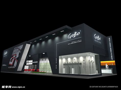 展览3D模型 三面开口 设计图 展示模型 3D设计 设计图库 昵图网