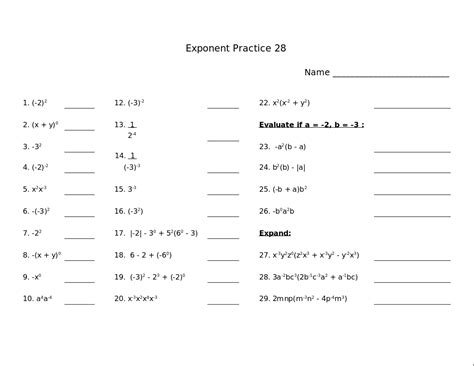 Exponent Practice I The Dock For Learning