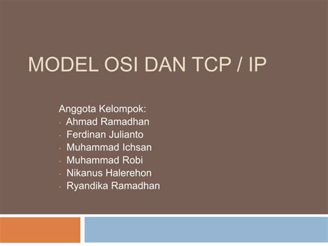 Prestation OSI Layer Dan TCP IP PPT
