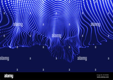 abstract background with dynamic particles circular grid pattern 3d