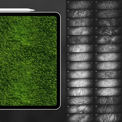 Artstation 100 Procreate Grass Textures Lush Green Procreate