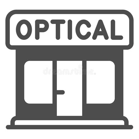 Optics Shop House Solid Icon Optical Equipment Concept Vector Graphics Stock Illustration