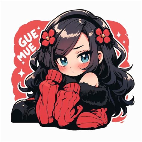Premium Ai Image Kawai Anime Girl Stiker Cute Anime Stiker Anime Girl