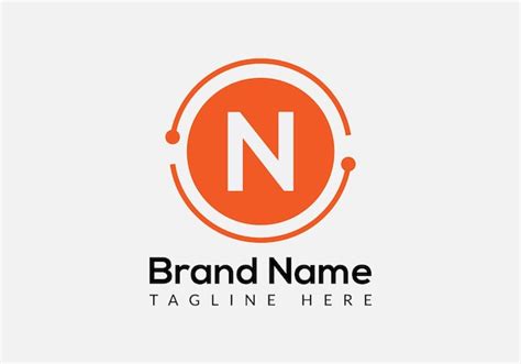 추상 N 문자 현대 초기 로고 디자인 프리미엄 벡터