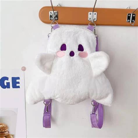 Spooky Ghost Backpack Plush Bag Halloween White Kawaii Babe