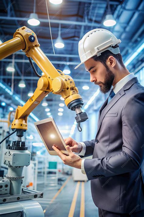 Manager Technical Industrial Engineer Working And Control Robotics With