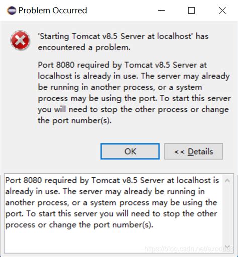 解决eclipse中启动tomcat时出现 Port 8080 Required By Tomcat V85 Server At Localhost Is Already In Use