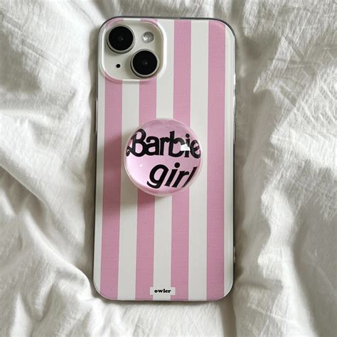 Made 바비걸 반구 스마트톡세트 핑크 스트라이프 아이폰케이스 아울러마켓
