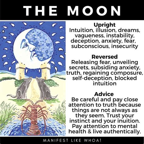Major Arcana Tarot Card Meanings The Moon Tarot Card Learning Tarot