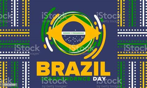 브라질 독립기념일 국가 행복 휴가 자유의 날 디자인 매년 9월 7일 축하합니다 브라질 국기 애국 브라질 벡터 일러스트레이션 포스터 템플릿 및 배경 9월에 대한 스톡 벡터