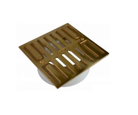 Nds 5″ Square Polished Brass Grate W Styrene Collar Martek Supply