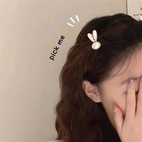 토끼 진주 머리핀 여성용 사이드 클립 머리 장식 앞머리 클립 이마 깨진 머리핀 헤어 액세서리 덕빌 클립 머리핀