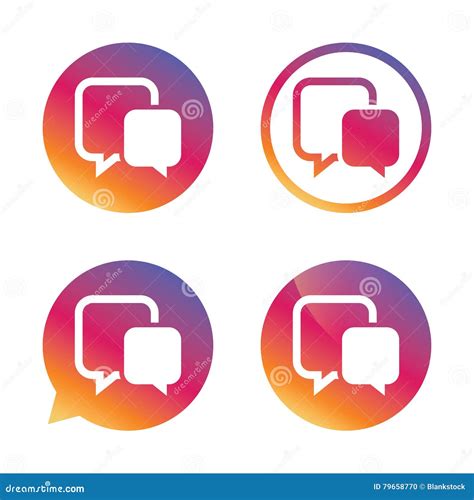 Chat Sign Icon Speech Bubble Symbol Stock Vector Illustration Of