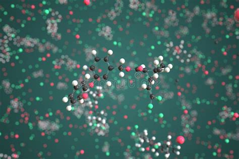 Permethrin Molecule 3d Rendering Flat Molecular Structure With