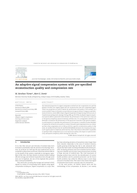 Pdf An Adaptive Signal Compression System With Pre Specified