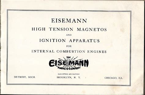 Magneto Rx Eisemann Eisemann Catalog 1915 Silver Star Equipment Llc Store