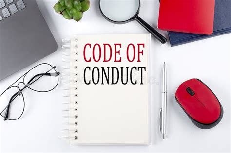 Code Of Conduct Words On The Card With Keyboard And Office Tools Stock Image Image Of Mission