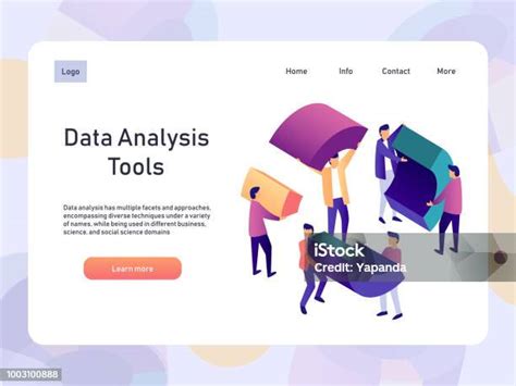 사람들과 데이터 분석 방문 페이지 템플릿입니다 3 차원 Isometric 벡터 일러스트입니다 0명에 대한 스톡 벡터 아트 및 기타 이미지 Istock