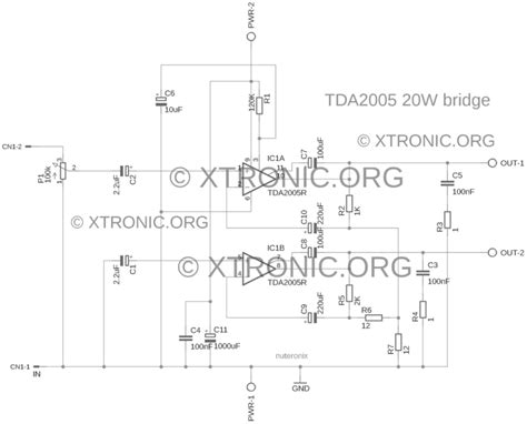 Ic Tda2005 Amplifier Circuit Diagram Btl Xtronic