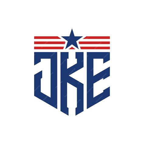 Premium Vector Patriotic Jke Logo With Star And American Flag Straps