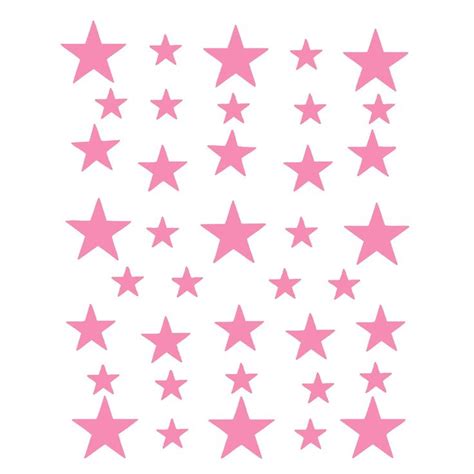 Stars Wall Decal 78 Pcs Pink Stars Wall Sticker Easy To Peel And Stick