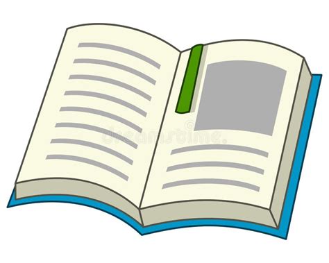Книга шаржа открытая с значком закладки Иллюстрация вектора ...