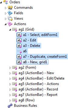 Code On Time Development Project Explorer Actions