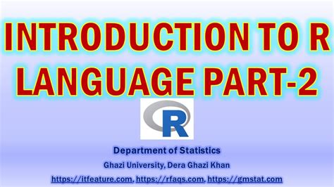 Introduction To R Language Rgui Part 2 Youtube