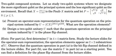 Solved Two Qubit Compound Systems Let Us Study Two Qubit Chegg Com