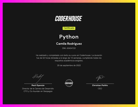 Hace Unos Días Termine Mi Primer Curso De Python En Coderhouse
