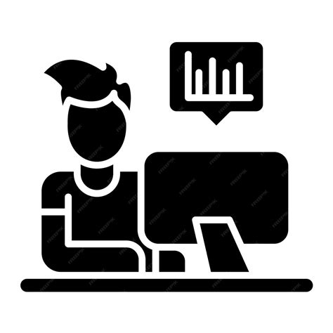 Premium Vector Analyst Glyph Solid Black Illustration