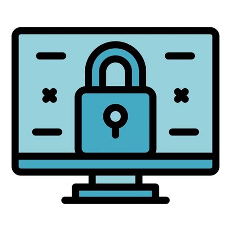 Premium Vector Computer Security Icon Outline Vector Road Officer Police Guard Color Flat