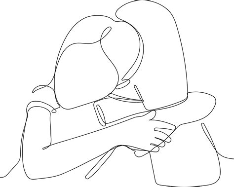 자기 벡터 미니멀리즘을 안고 있는 남자의 한 줄 그림 남자의 한 손으로 그린 연속 프리미엄 벡터