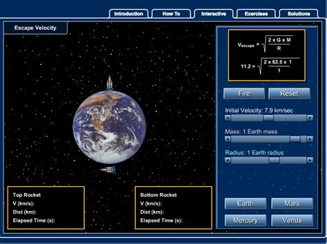 Escape Velocity Interactive Interactive For 9th Higher Ed Lesson Planet