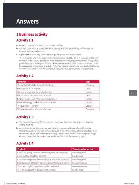 Igcse Business Studies Workbook Answers Pdf