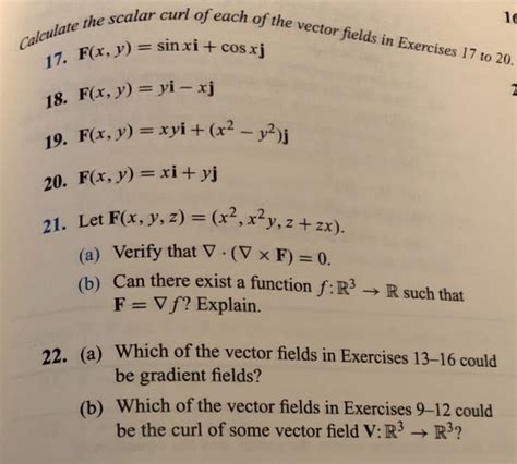 Solved Each Of The Vector Fields In Exercises To Chegg Com
