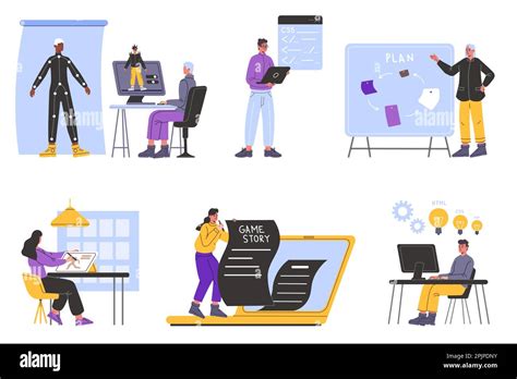 Gaming Development Specialists Team Creating Computer Games Software