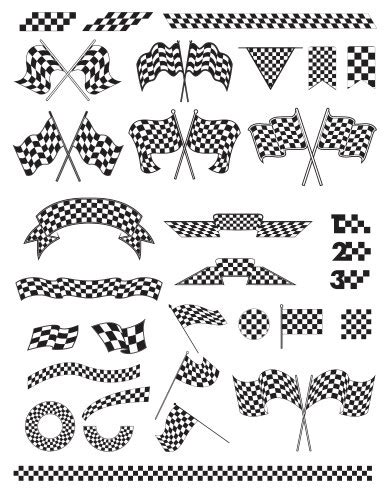 Checkered Flag Vector Images Over