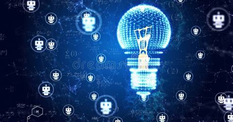 animation of chatbot icons light bulb and networks over mathematical equations stock footage